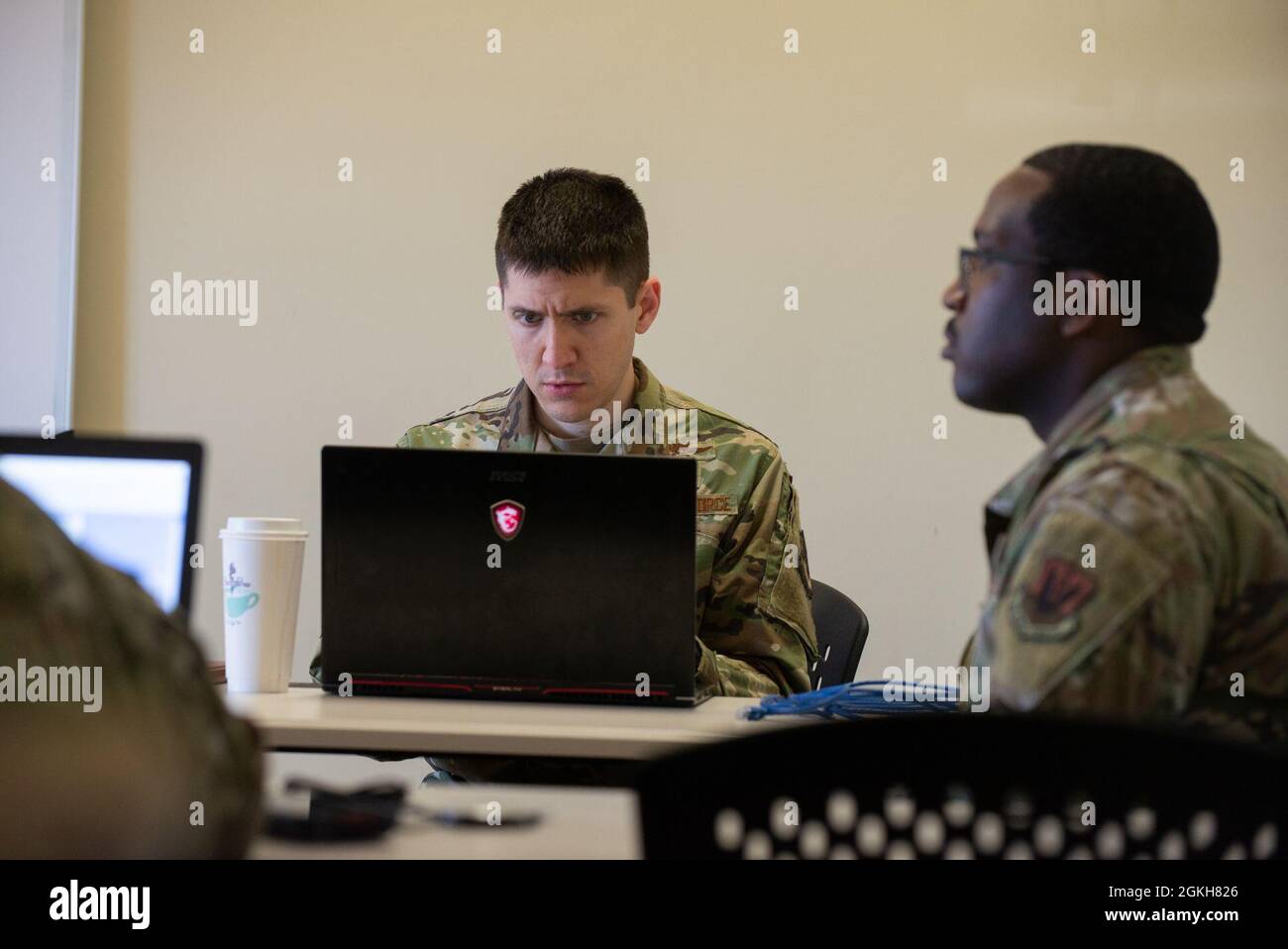 U.S. Air Force Capt. Stephen Shambra, cyber warfare officer for the 275 ...