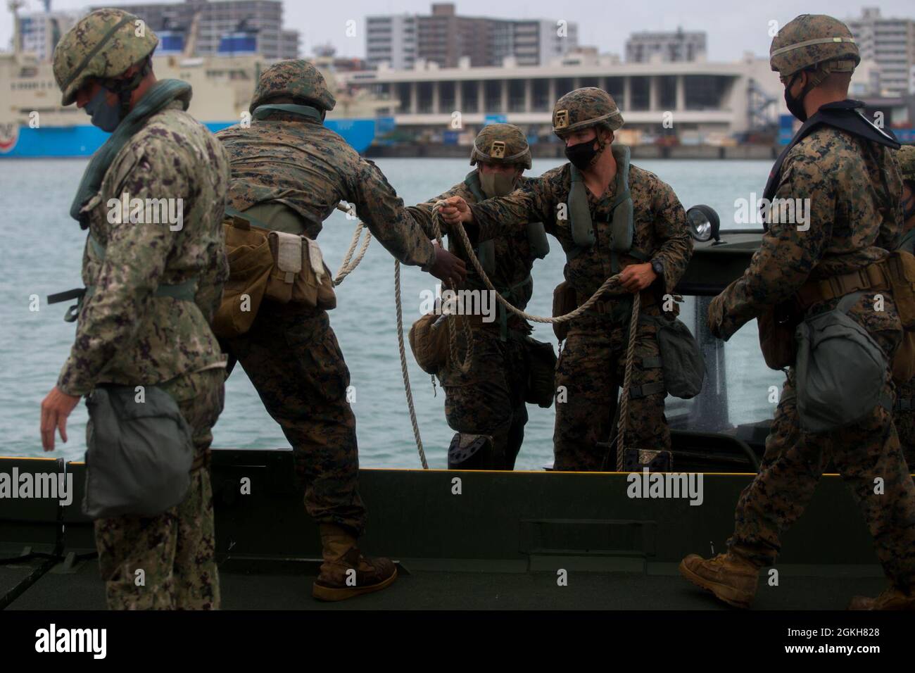 U.S. Marines with 9th Engineer Support Battalion and Navy Seabees with ...