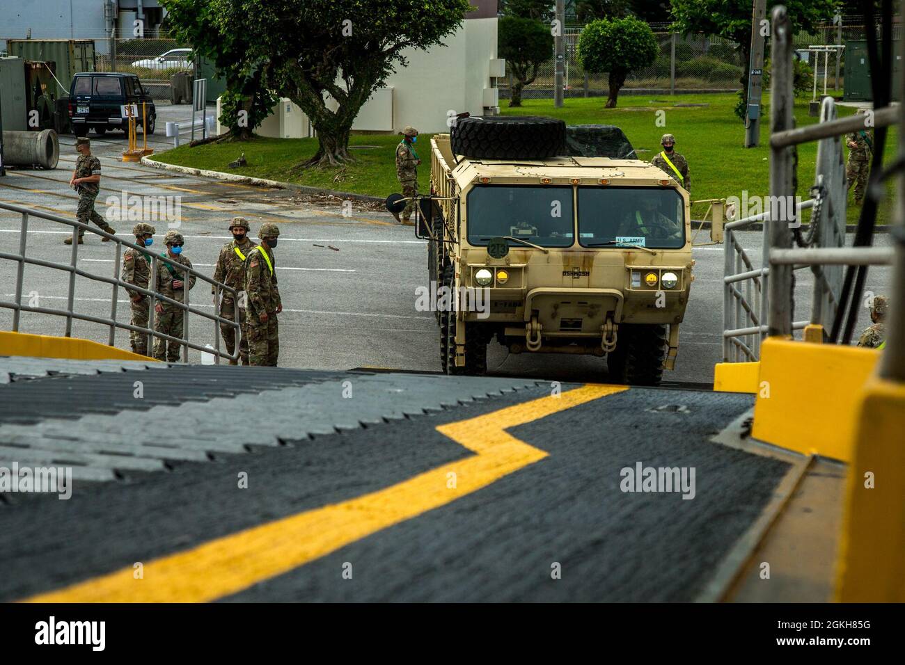 U.S. Army soldiers with 1st Battalion, 1st Air Defense Artillery drive ...