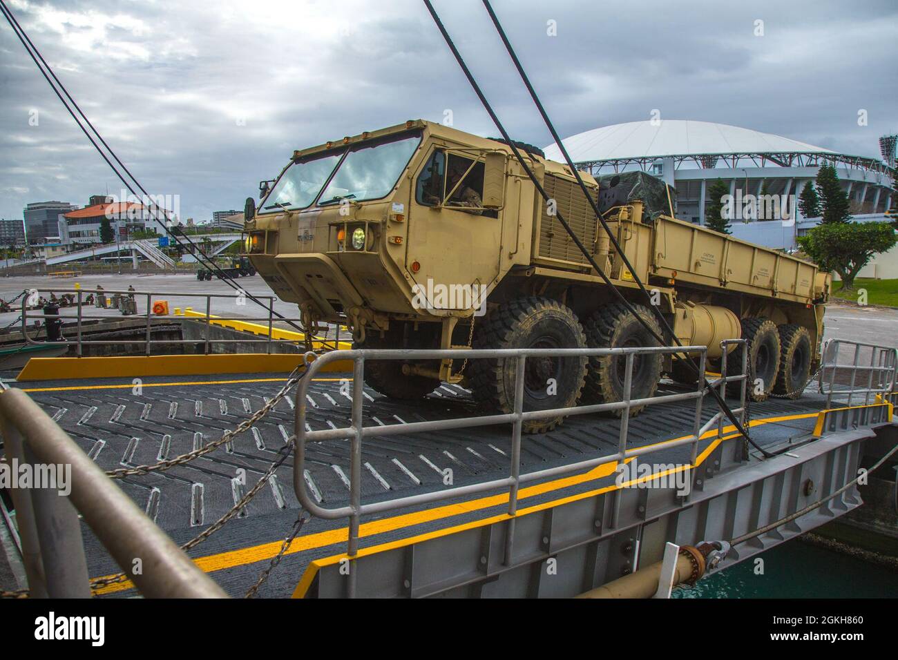 U.S. Army soldiers with 1st Battalion, 1st Air Defense Artillery, drive ...