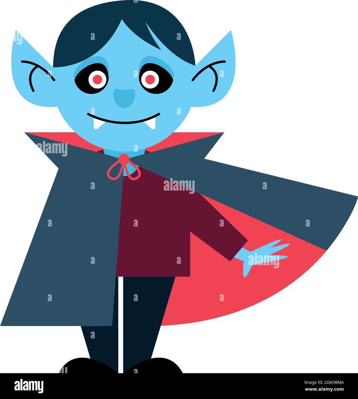 boy with halloween vampire costume on white background Stock Vector ...