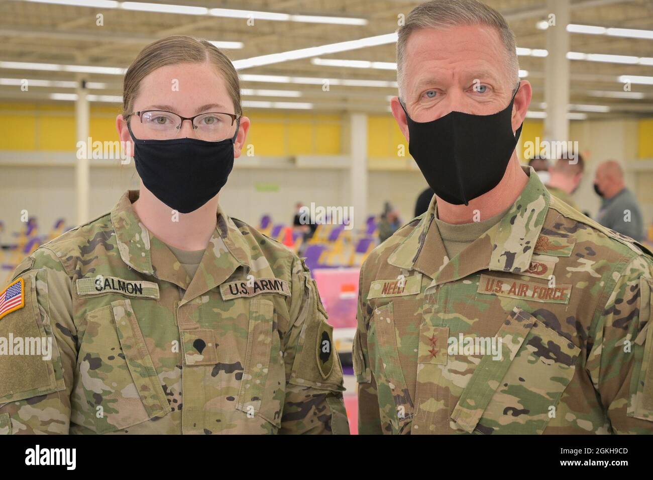 From left, U.S. Army Spc. Emily Salmon, 2123 Field Artillery Regiment ...
