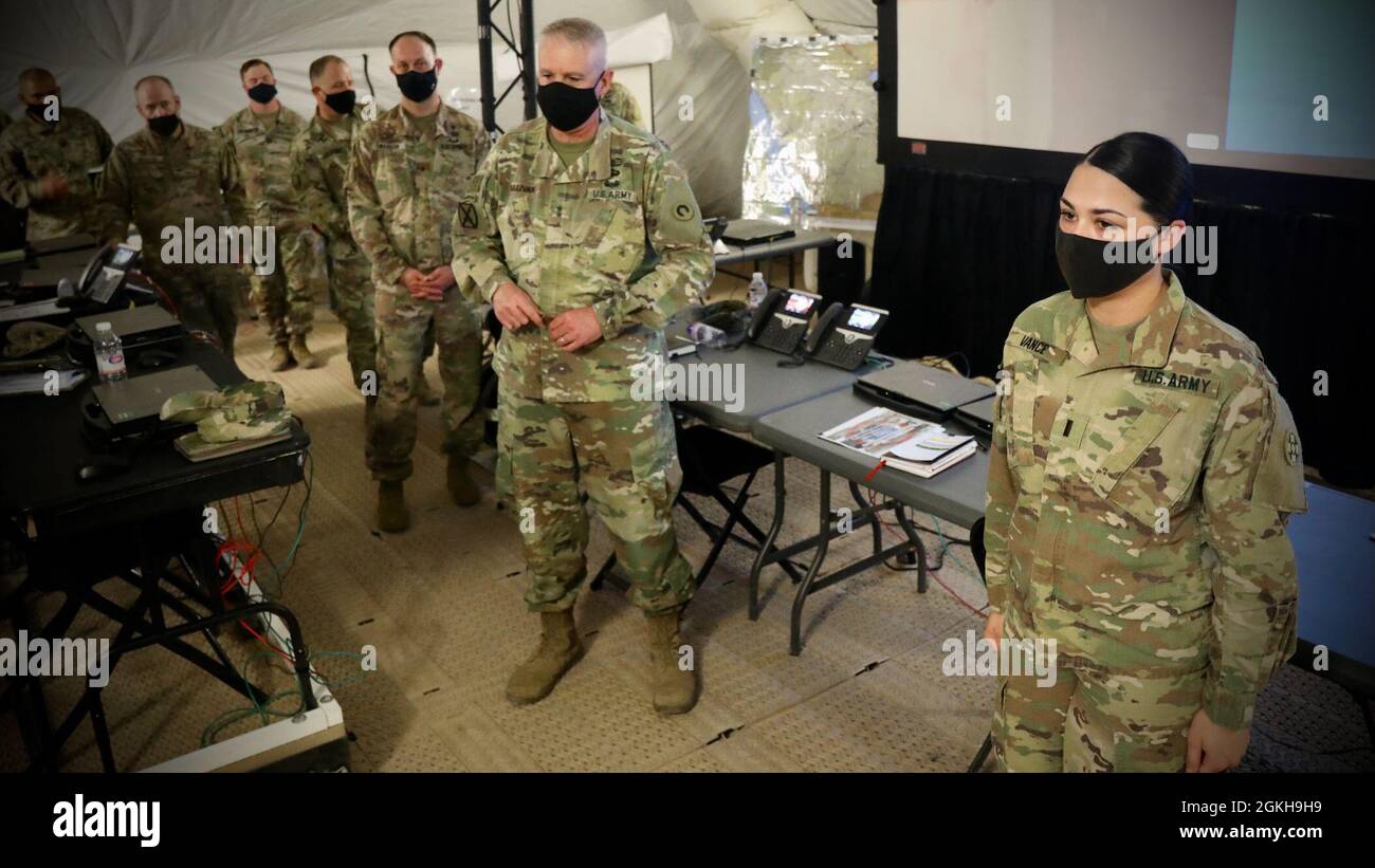 Maj. Gen. John P. Sullivan, commanding general, 1st Theater Sustainment Command, says a few ...