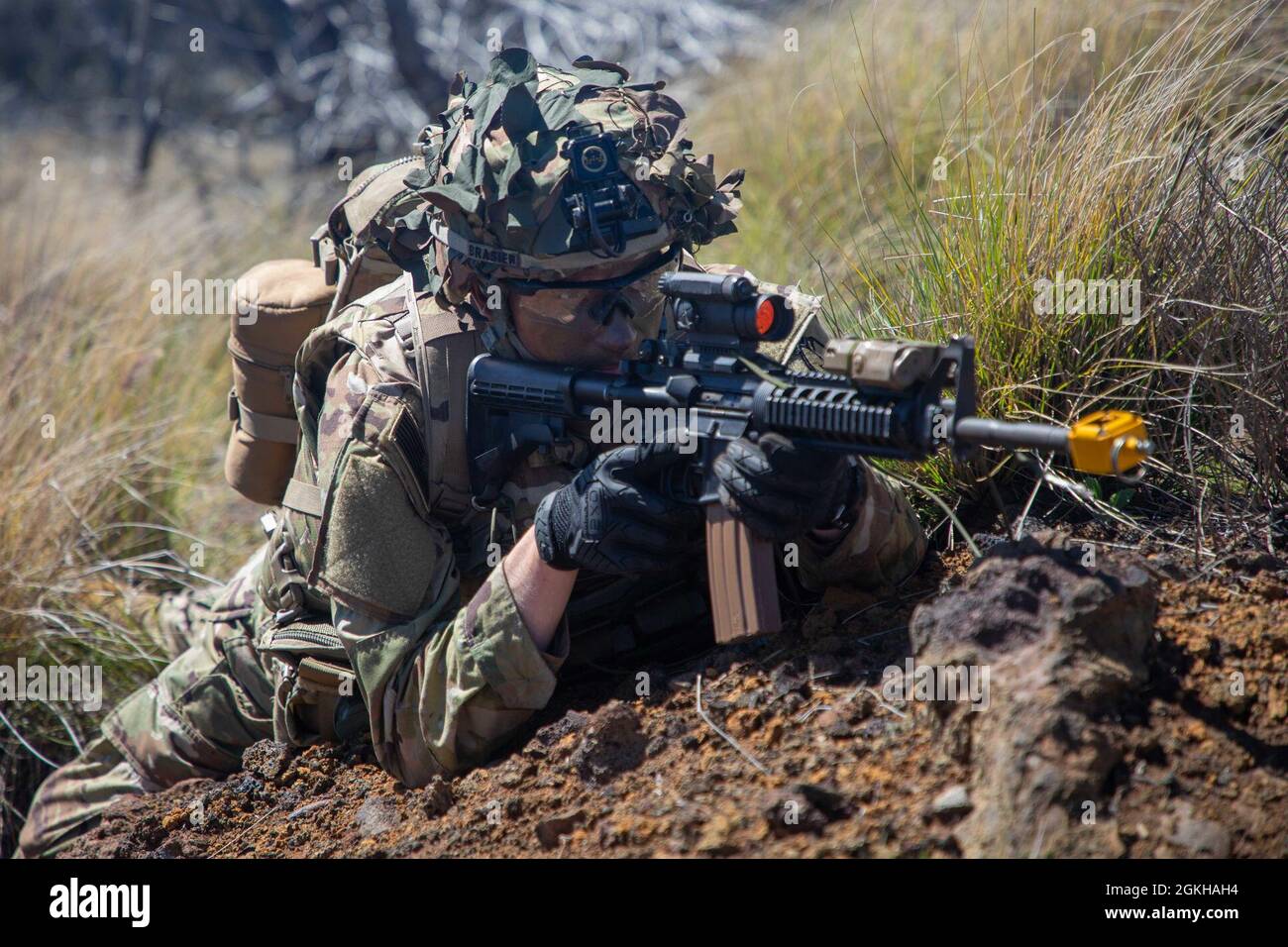 Pfc. Ian Brasier, a cavalry scout assigned to Blackfoot Troop, 3rd ...