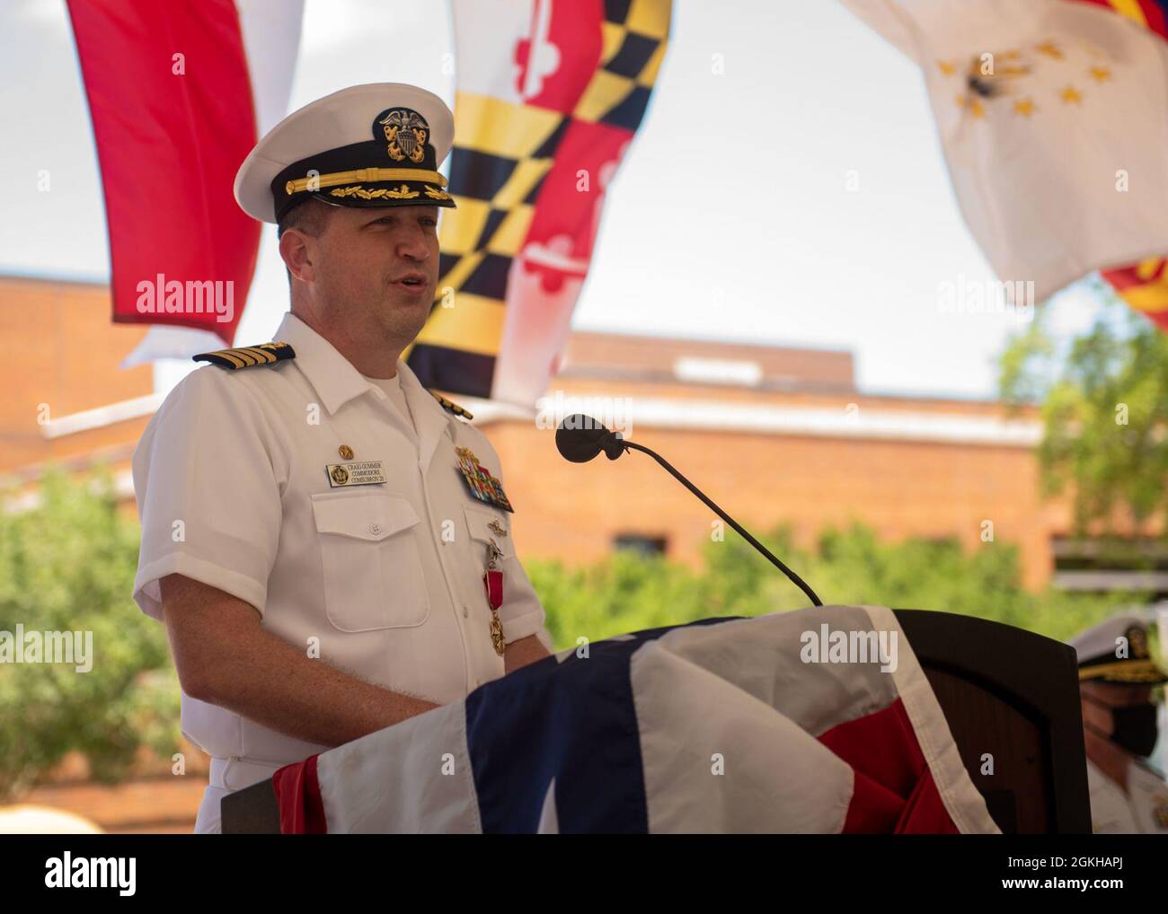 KINGS BAY, Ga., (April 22, 2021) Capt. Craig Gummer, outgoing commodore ...