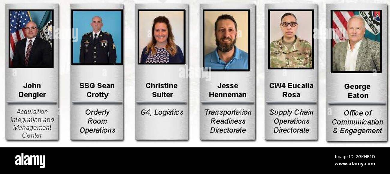 Shown are U.S. Army Sustainment Command team members who were ...