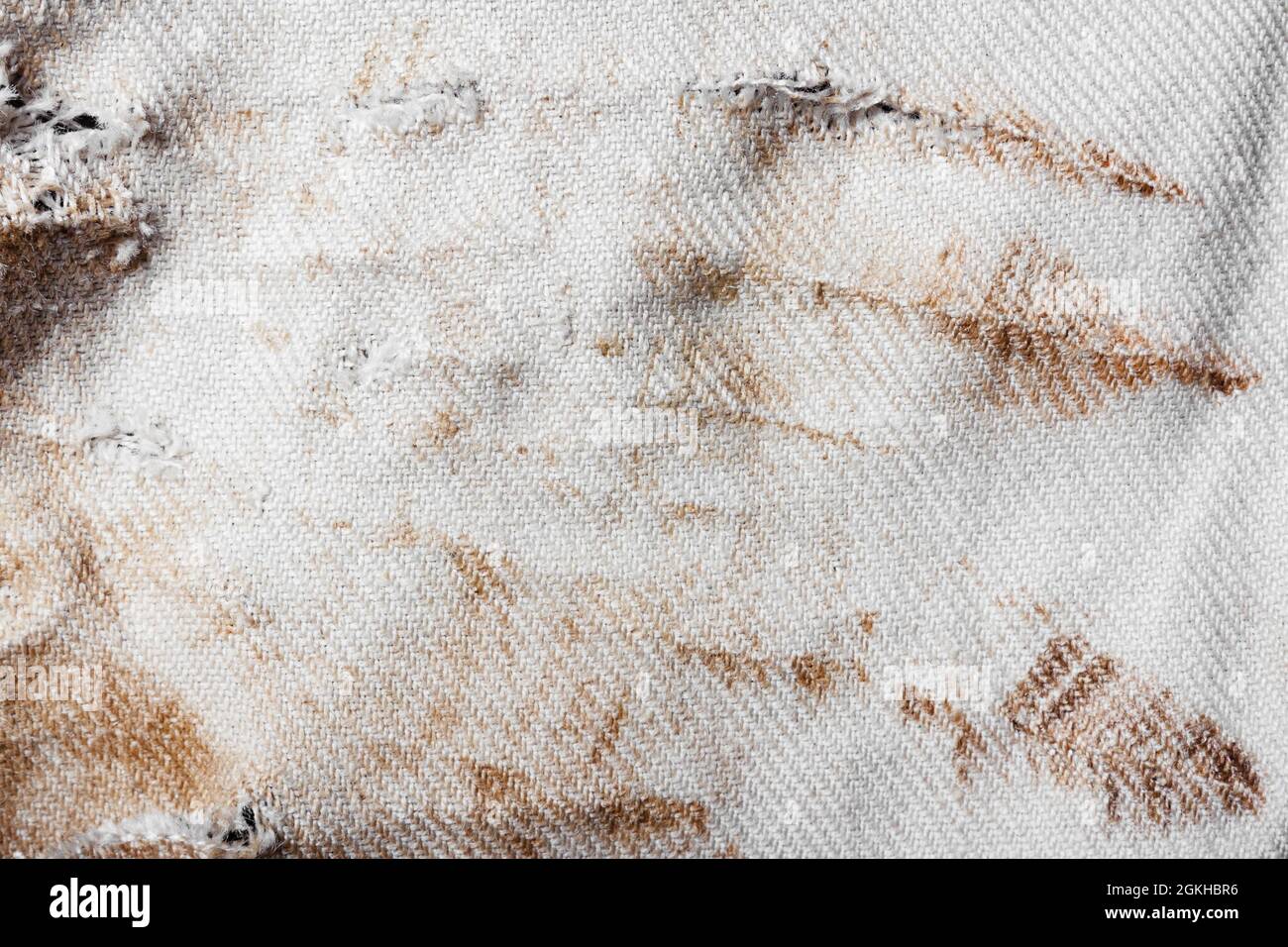 Texture backdrop photo of brown stained, burned and damaged old white ...