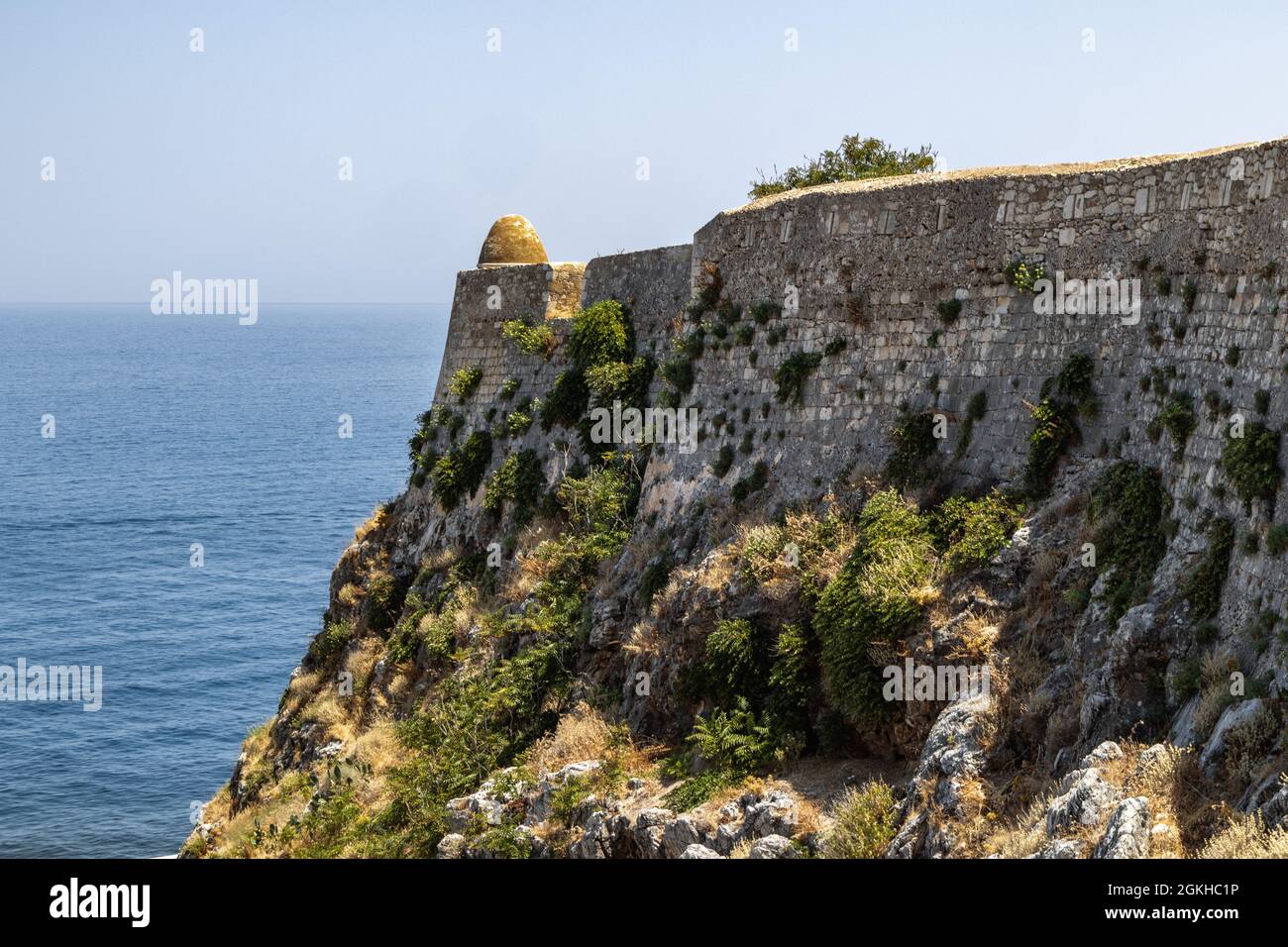 Aerial shot of Venetian Fortezza Castle in Rethymno, Crete, Greece ...
