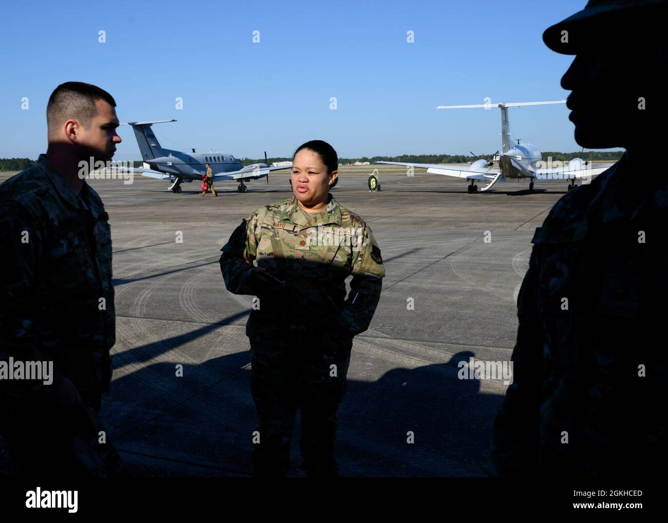 U.S. Air Force Maj. Christina Mayo, cyber operator for the 175th ...