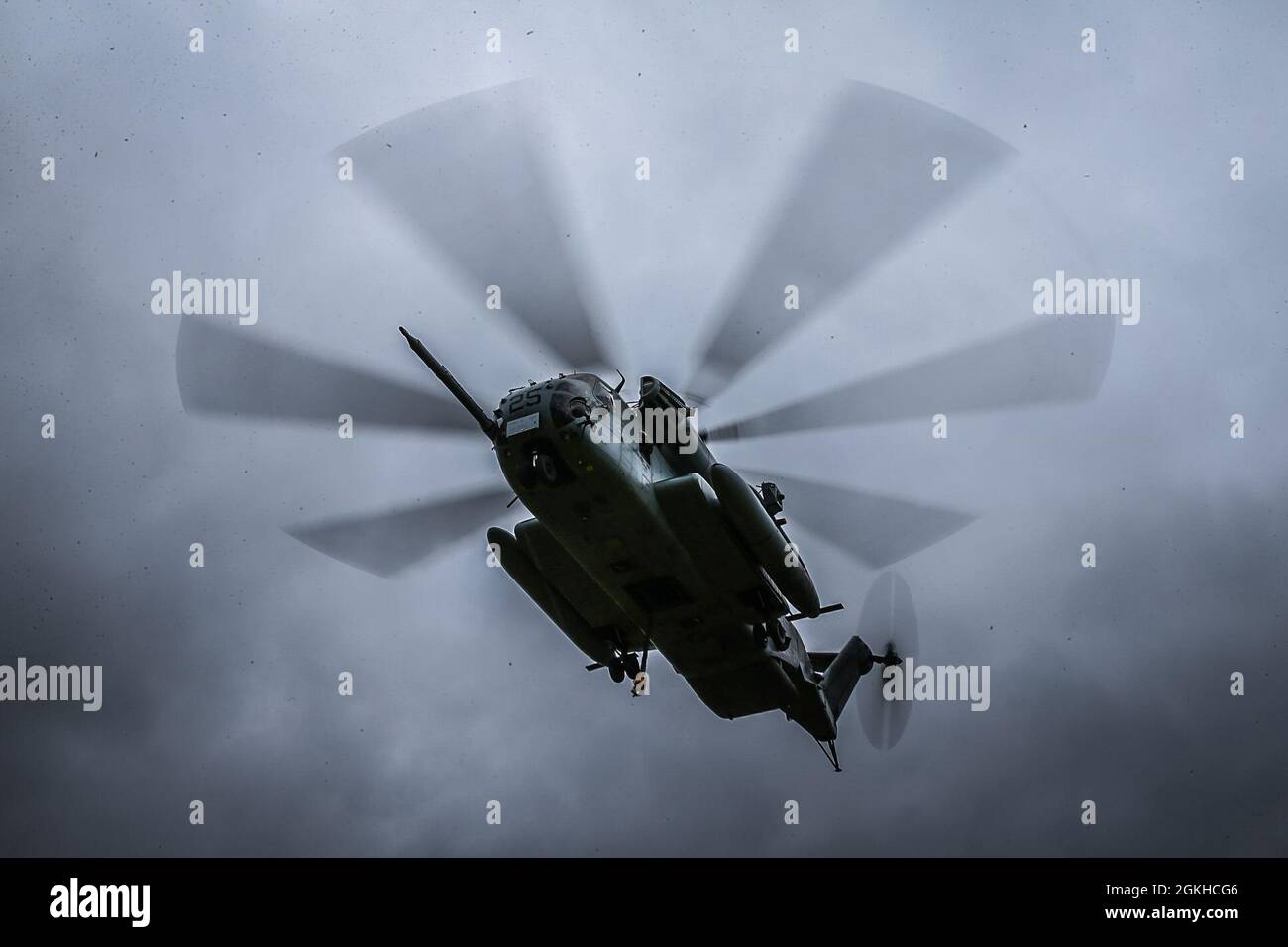 A U.S. Marine Corps CH-53 Super Stallion prepares to transport a ...