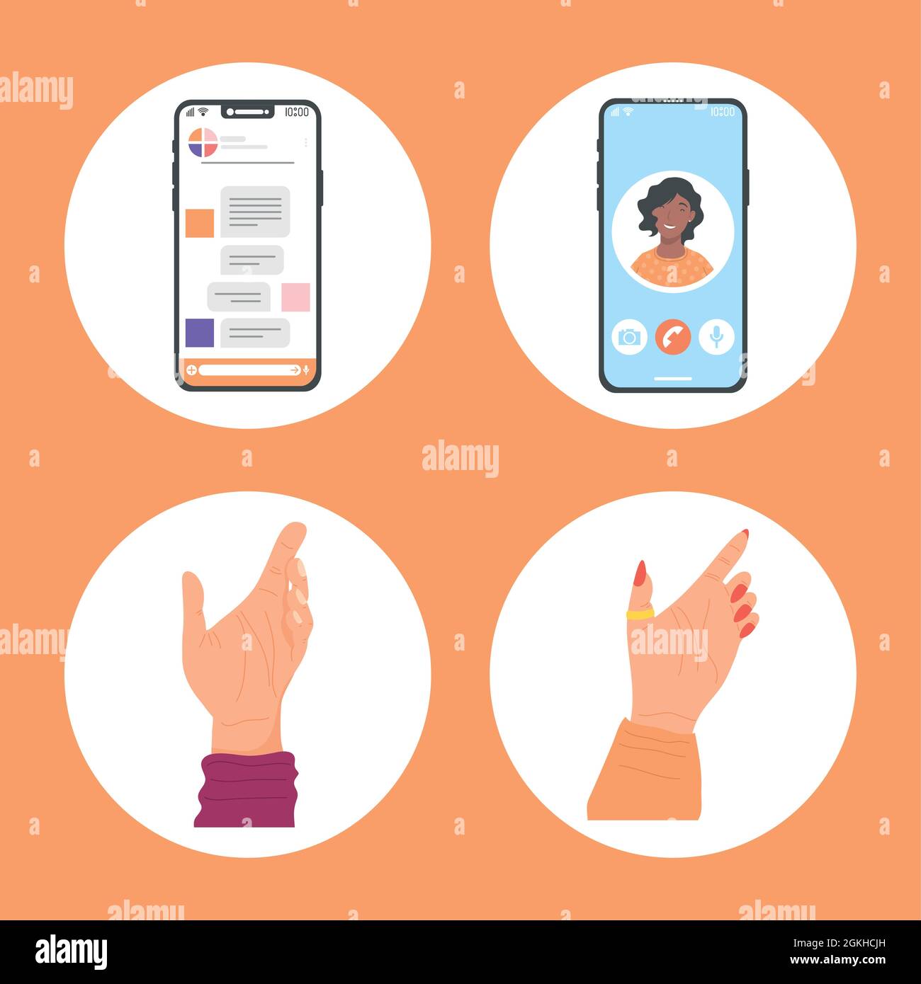 messaging and video call icon set Stock Vector Image & Art - Alamy