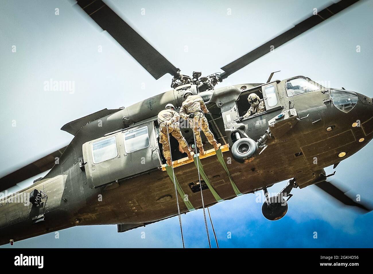 Schofield Barracks, HI — Soldiers rappel from a UH-60 Black Hawk during ...