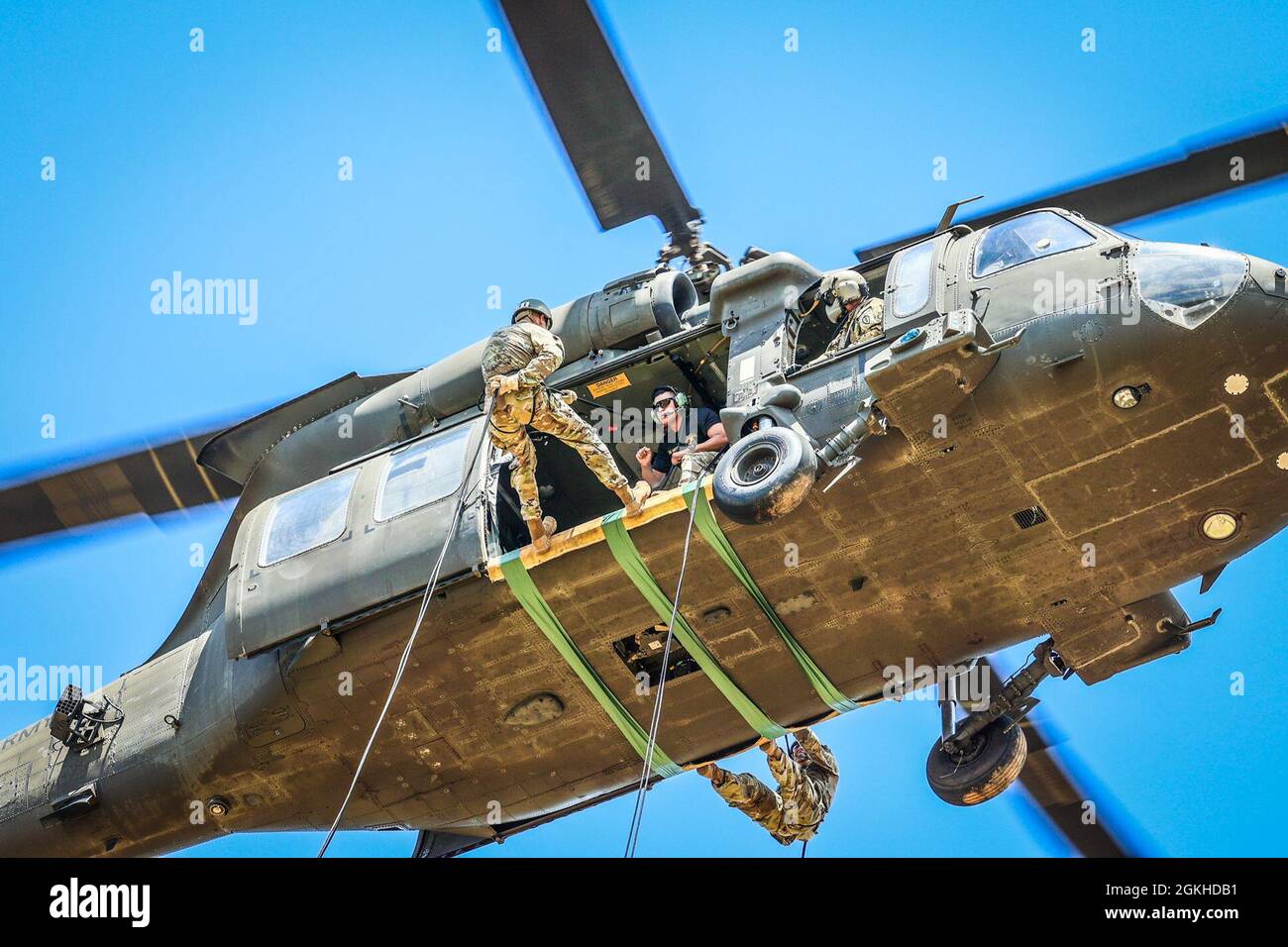 Schofield Barracks, HI — Soldiers rappel from a UH-60 Black Hawk during ...