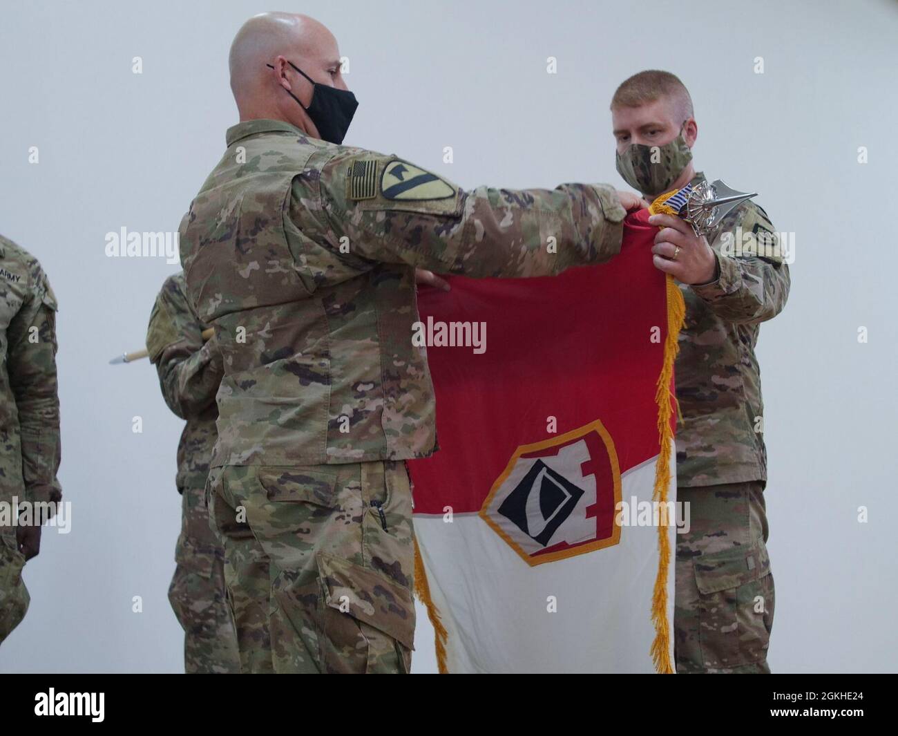 The 16th Engineer Brigade cased their colors, representing a transfer ...