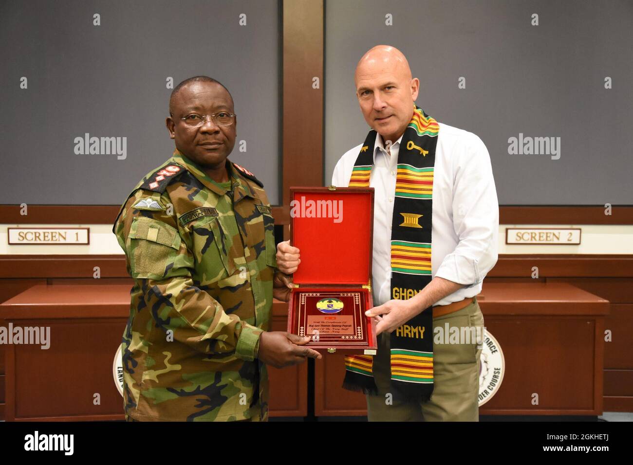 Ghana Army Chief of Staff Maj. Gen. Thomas Oppong-Peprah presents a ...