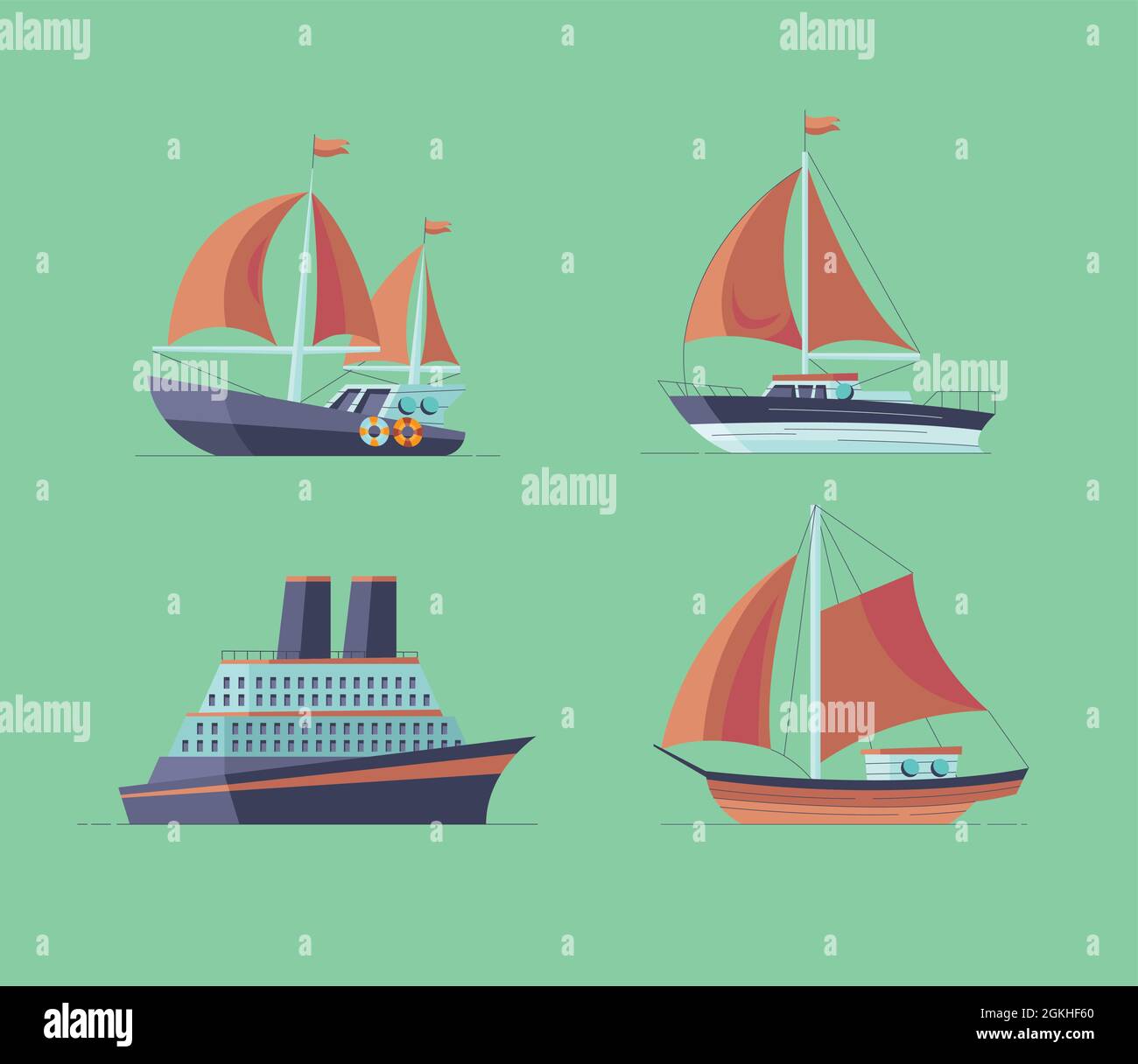 Green ships Stock Vector Images - Alamy
