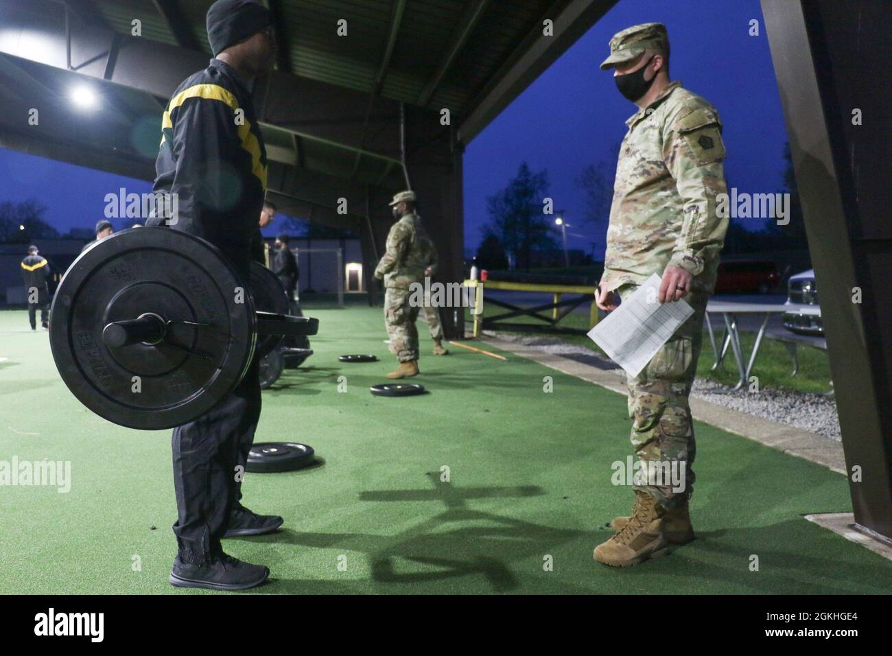 A V Corps Soldier Takes The Max Deadlift Test During The Acft At Fort Knox Kentucky April 23