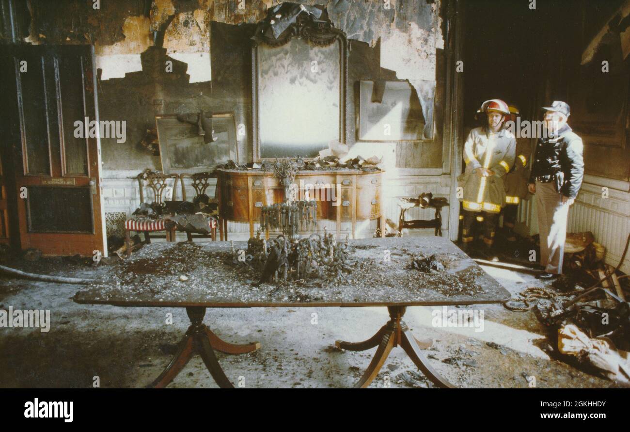 ©1983 Aftermath of the Texas Capitol fire February 6, 1983 that started ...