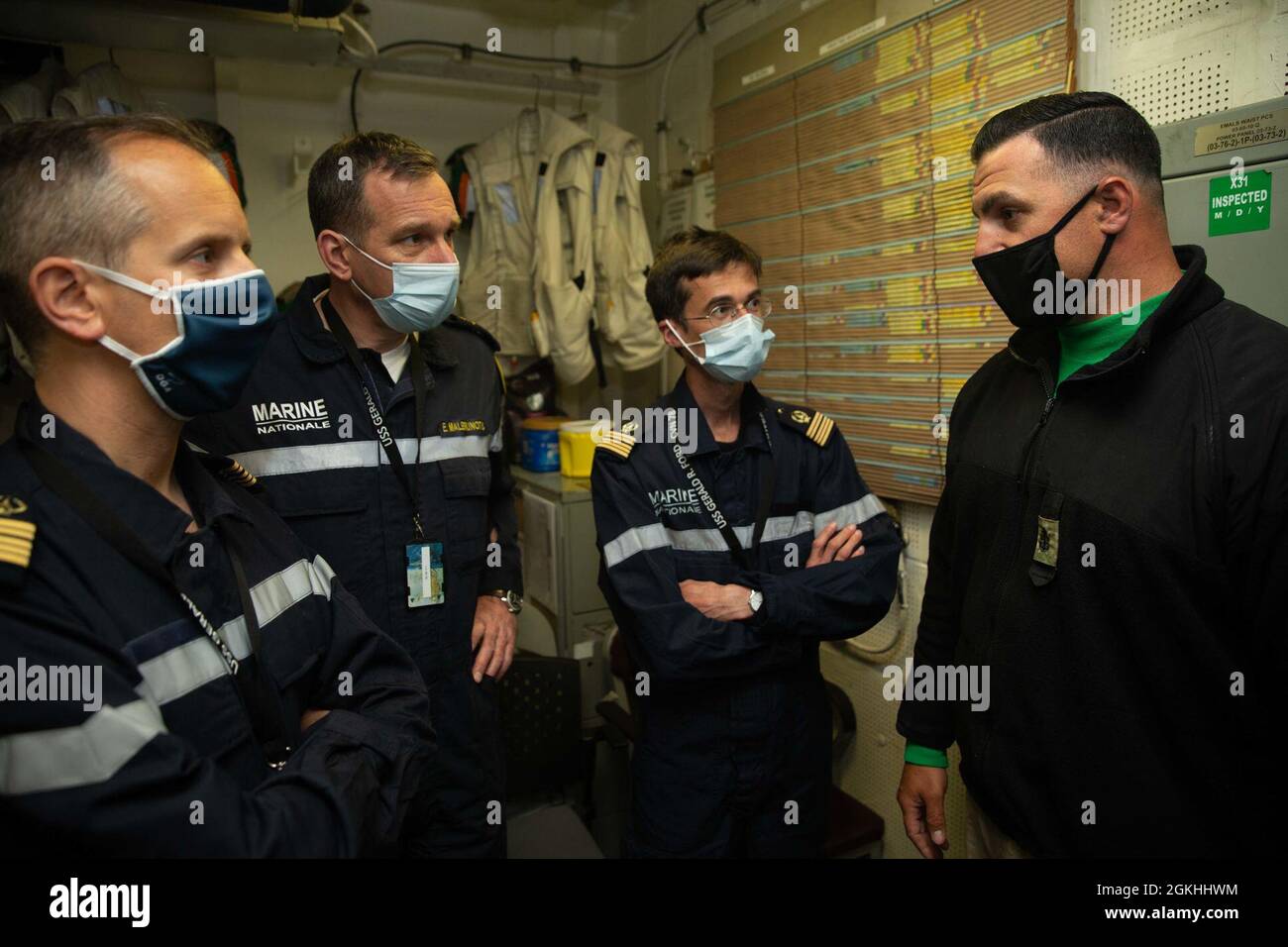 French Armaments Procurements Agency (DGA) members receive a brief from ...