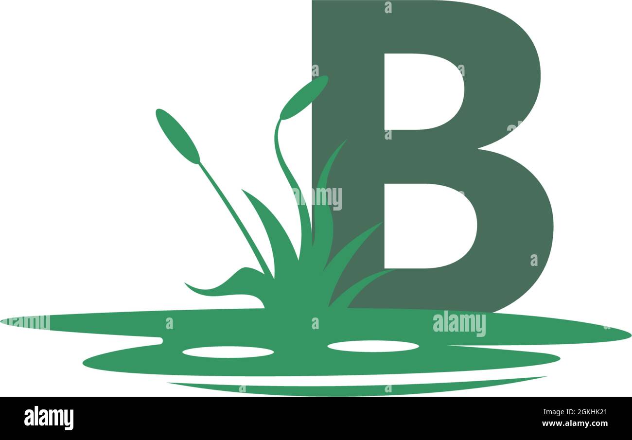 letter B behind puddles and grass template illustration Stock Vector ...