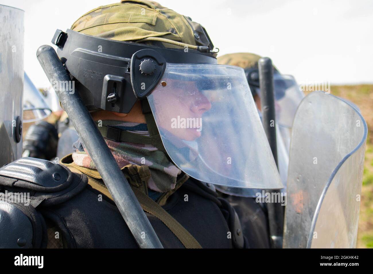 A soldier with the Polish Contingent, Regional Command-East, Kosovo ...