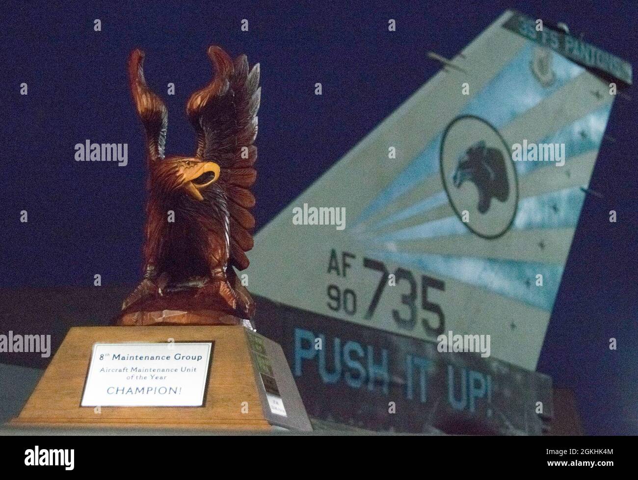 The 2020 8th Maintenance Group Best Maintenance Unit Award sits on the ...