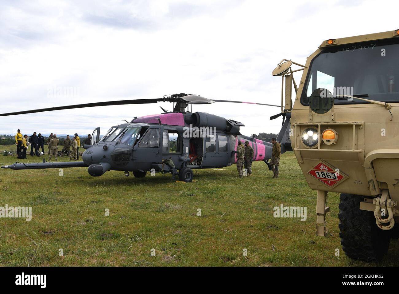 Members of the California Air National Guard’s 129th Rescue Wing brief ...