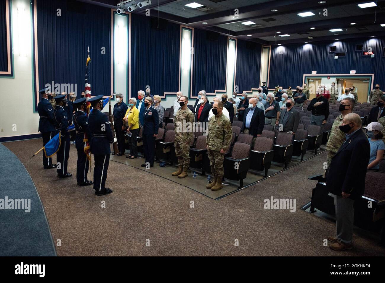 Base honor guard members prepare the colors during the 41st Eagle Claw ...