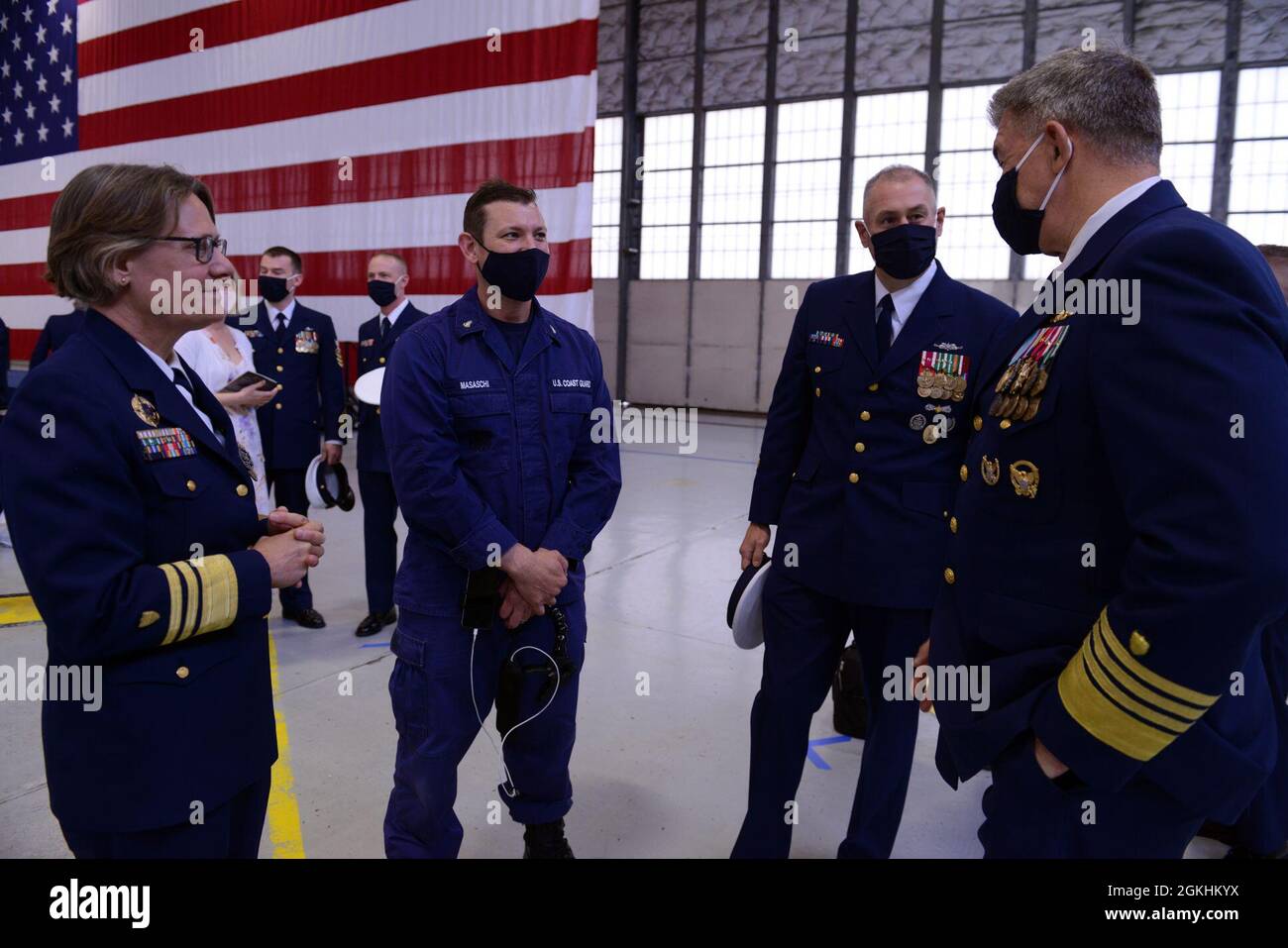 Vice Adm. Linda Fagan, the Coast Guard Pacific Area commander (left ...