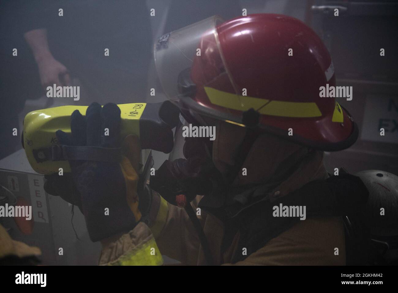 210424-N-HG846-0045 PACIFIC OCEAN (April 24, 2021) – A Sailor uses a ...