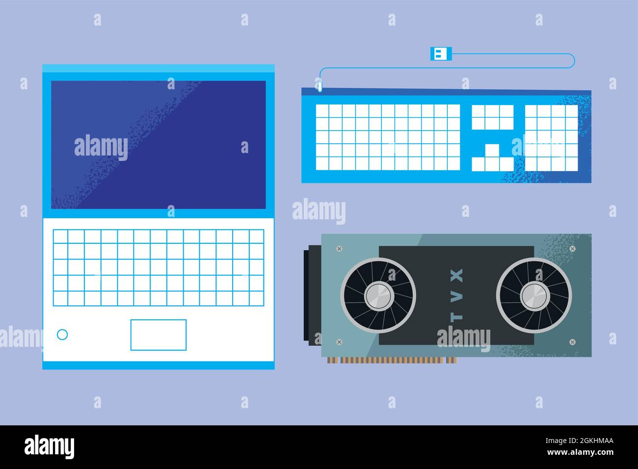 laptop keyboard and cpu on purple background Stock Vector Image & Art ...