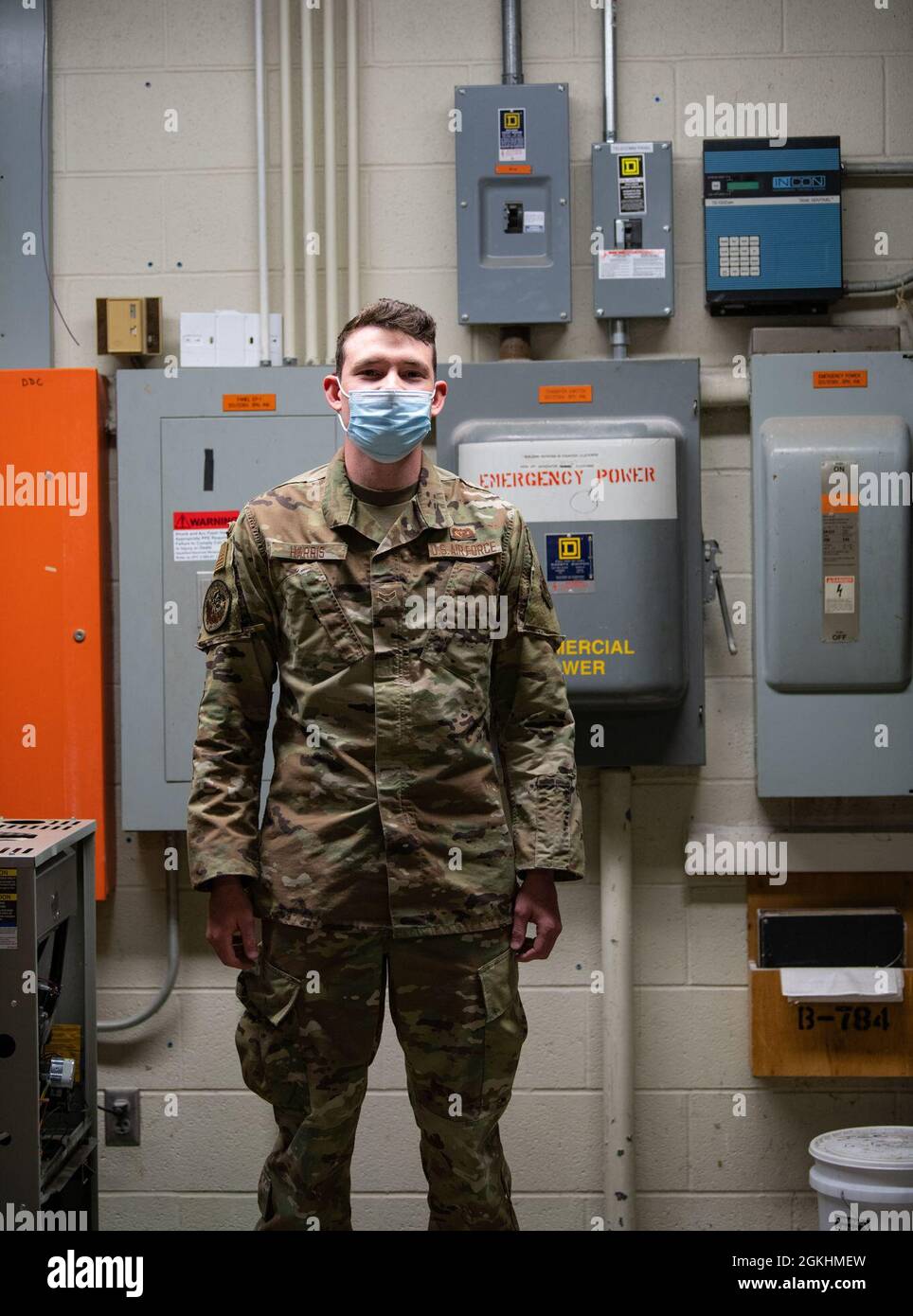 U.S. Air Force Airman 1st Class Landon D. Harris, an HVAC/R technician ...