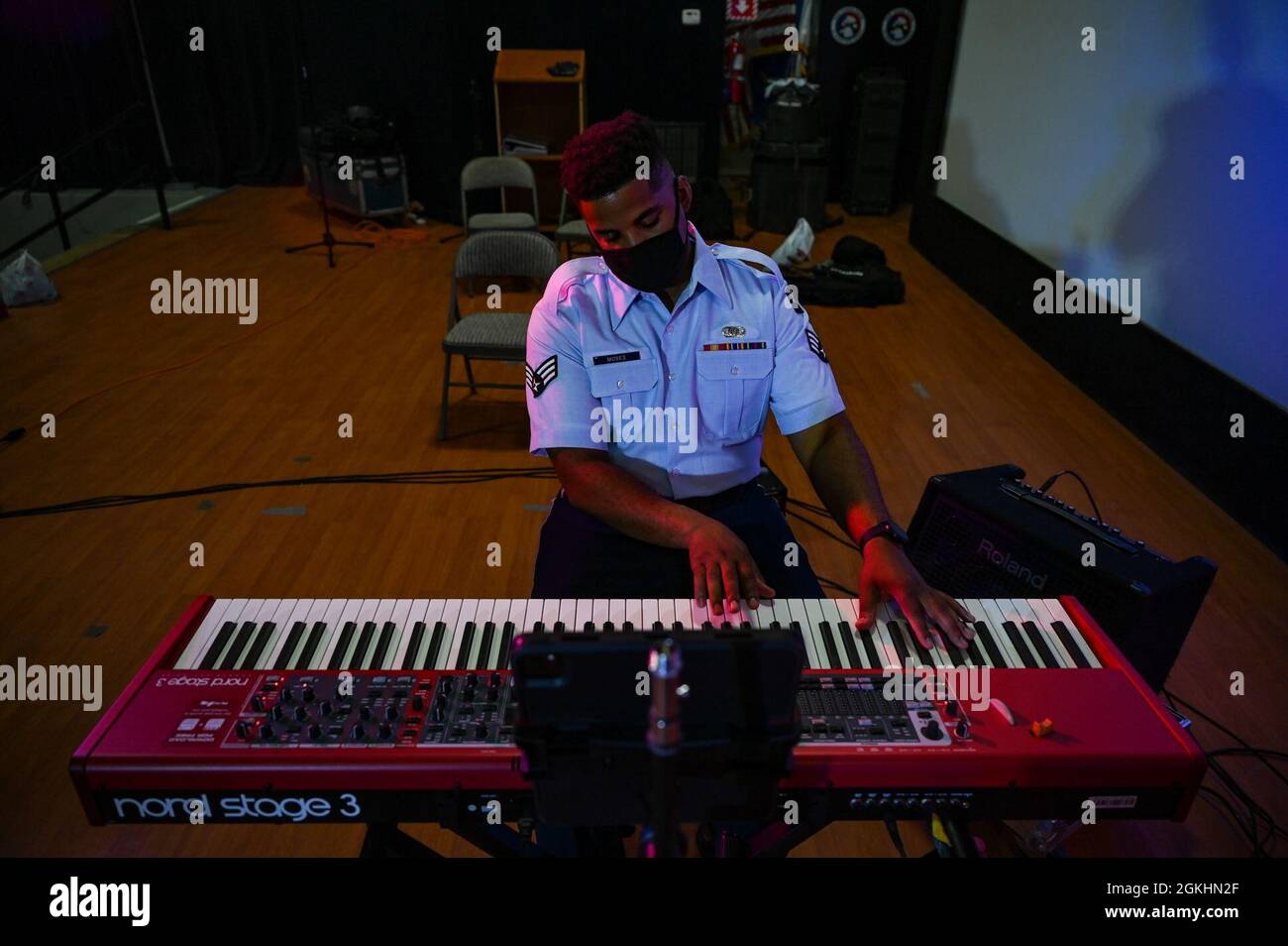 Senior Airman Ryan Moses, a keyboardist assigned to the U.S. Air Forces ...