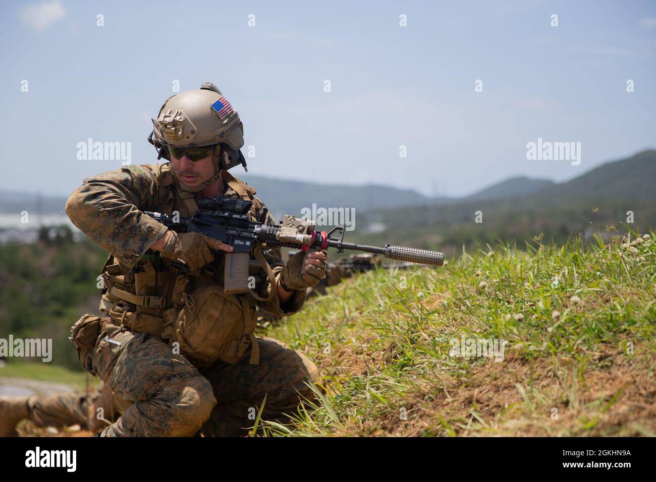 A U.S. Marine with Amphibious Reconnaissance Platoon, 31st Marine ...