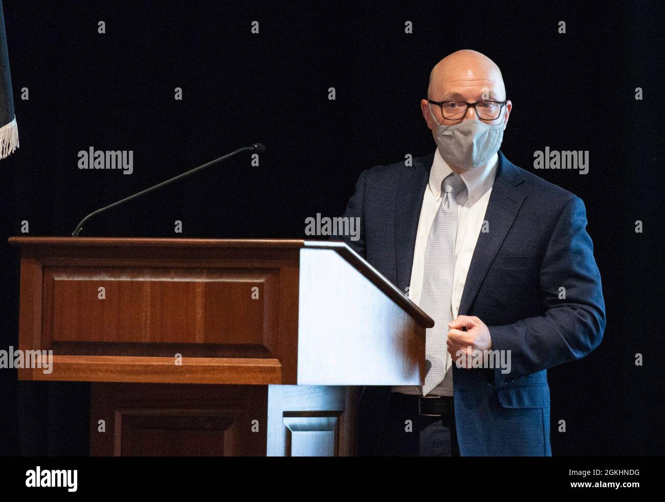 Gregory Leingang, 88th Air Base Wing vice director, delivers remarks ...