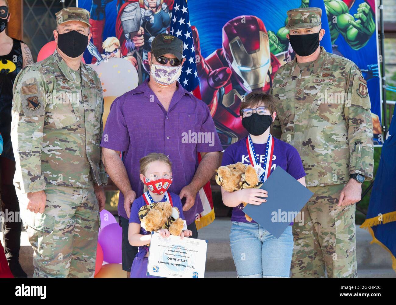 U.S. Air Force Col. Patrick Miller, 88th Air Base Wing commander, left ...