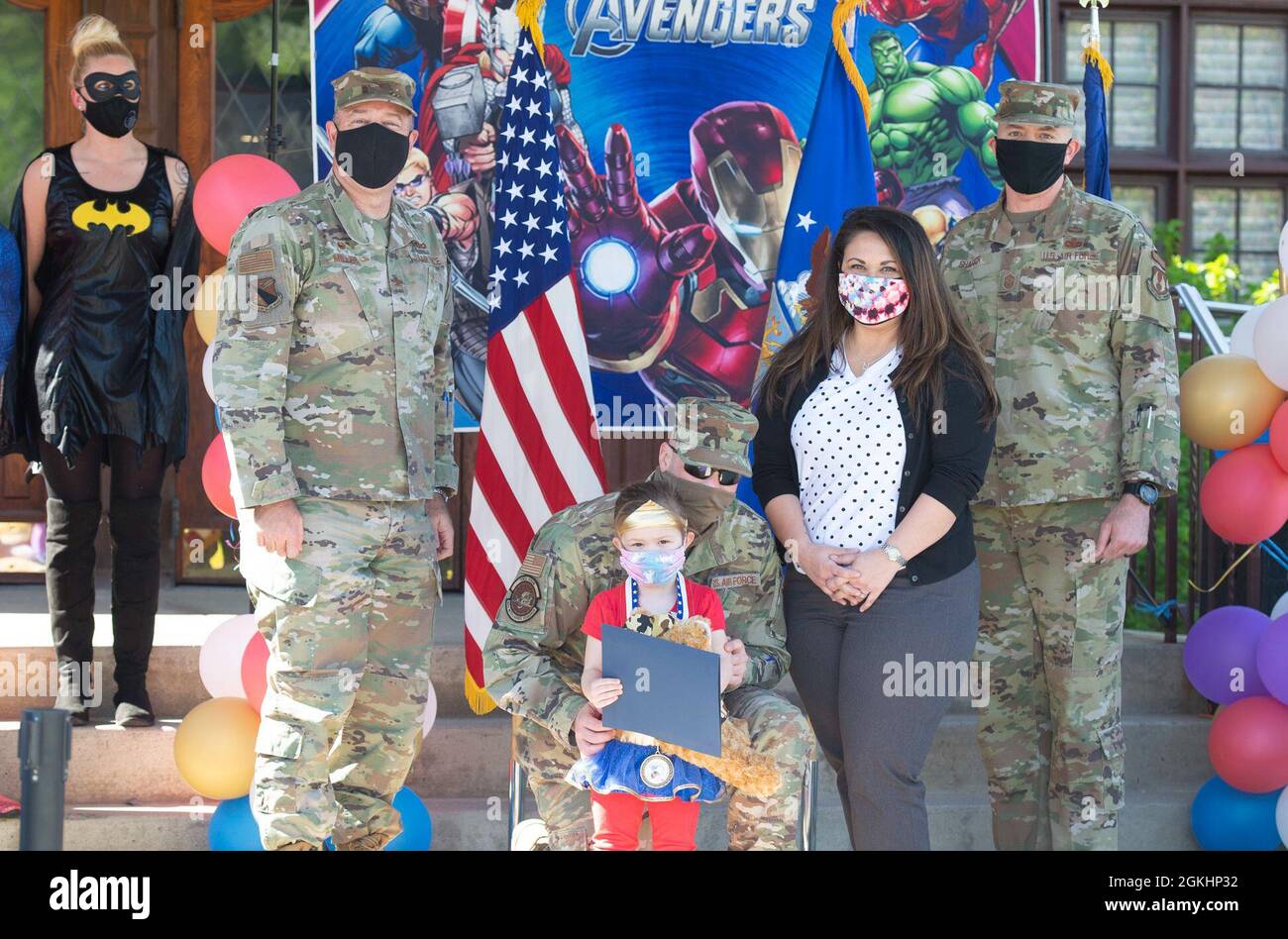 U.S. Air Force Col. Patrick Miller, 88th Air Base Wing commander, left ...