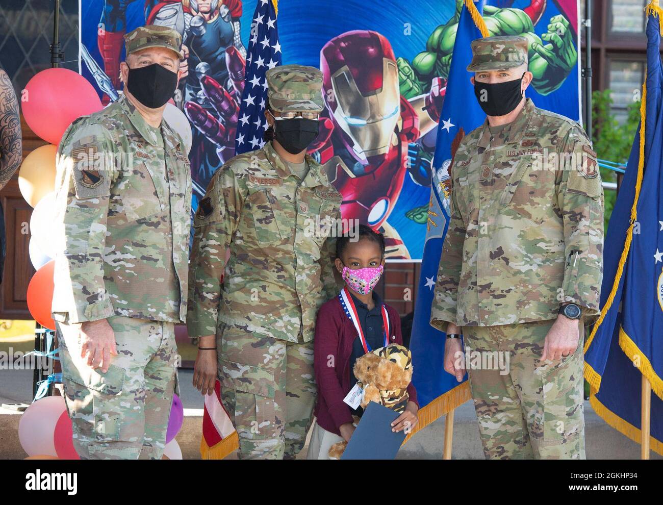U.S. Air Force Col. Patrick Miller, 88th Air Base Wing commander, left ...