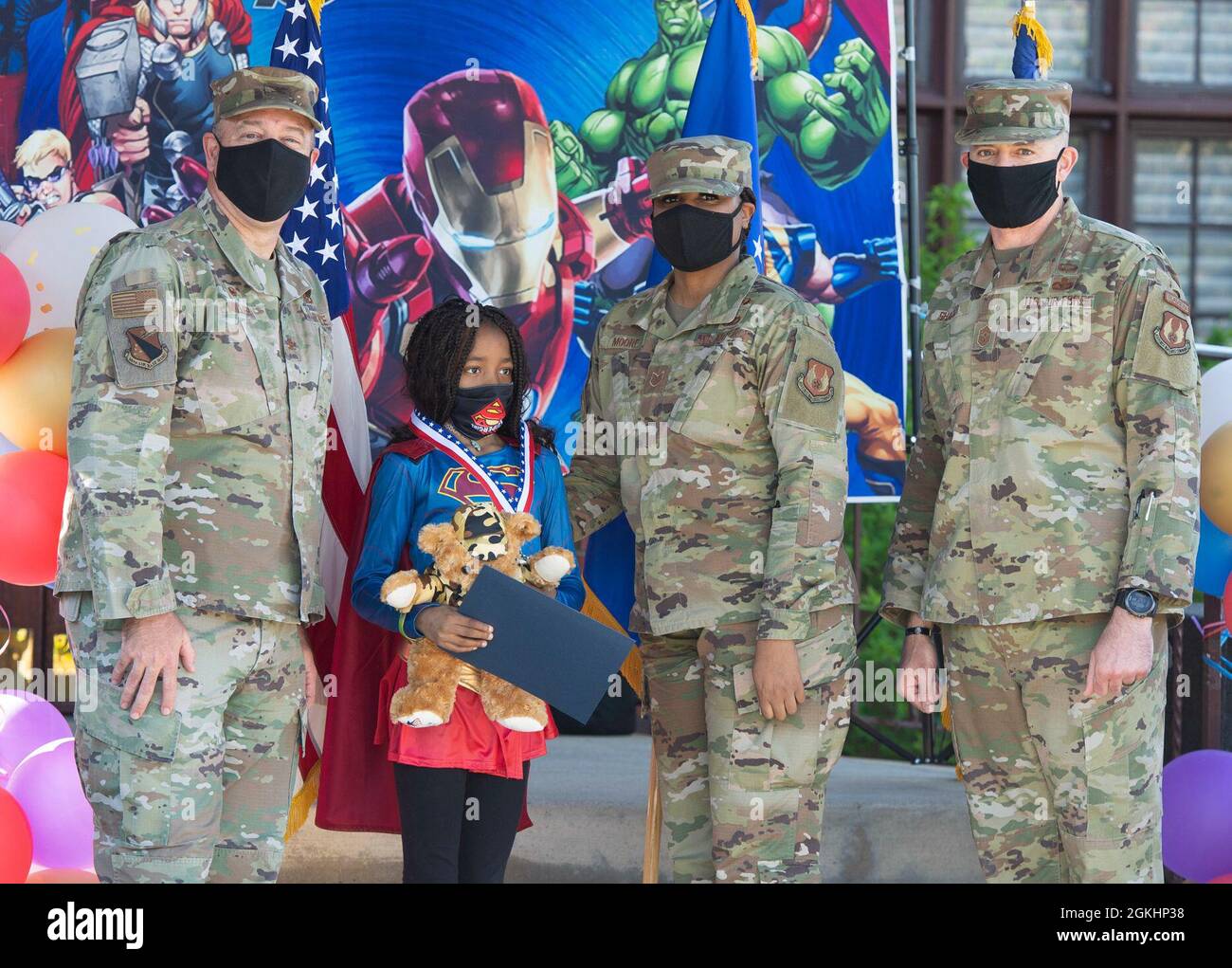 U.S. Air Force Col. Patrick Miller, 88th Air Base Wing commander, left ...