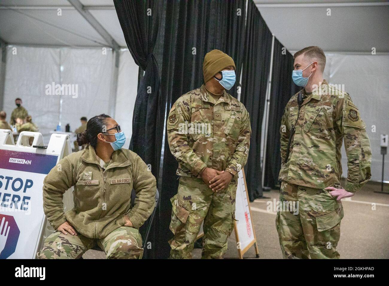U.S. Air Force Staff Sgt. Deshaun Jones, center, an Airman assigned to ...