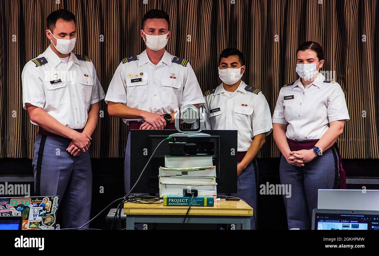 (From left to right) Class of 2021 Cadets Tyler Kim, Jarret Justice ...