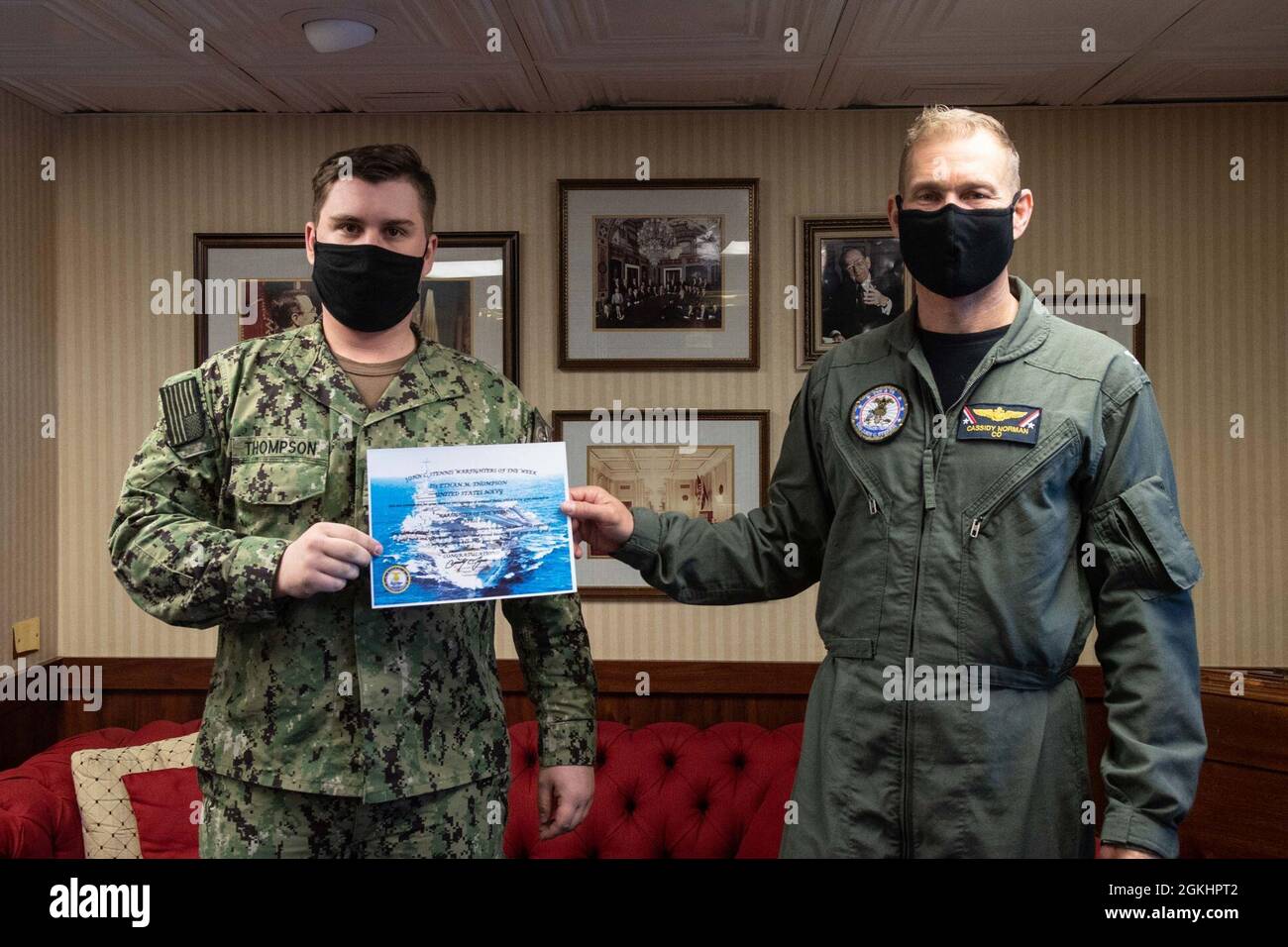 U.S. Navy Capt. Cassidy Norman, commanding officer of the aircraft ...