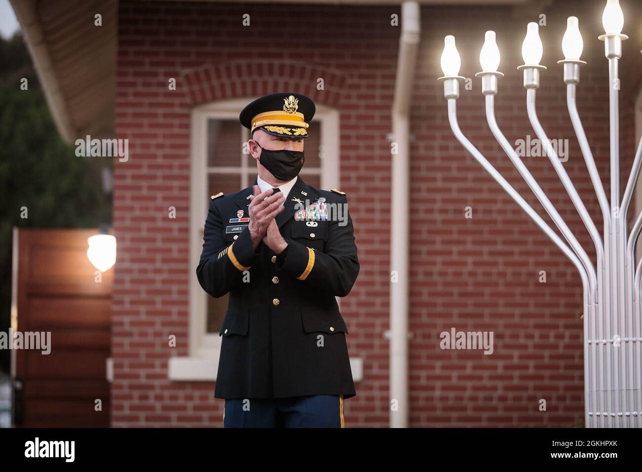 Colonel Stu James, the Fort Bliss garrison commander, stands outside of ...