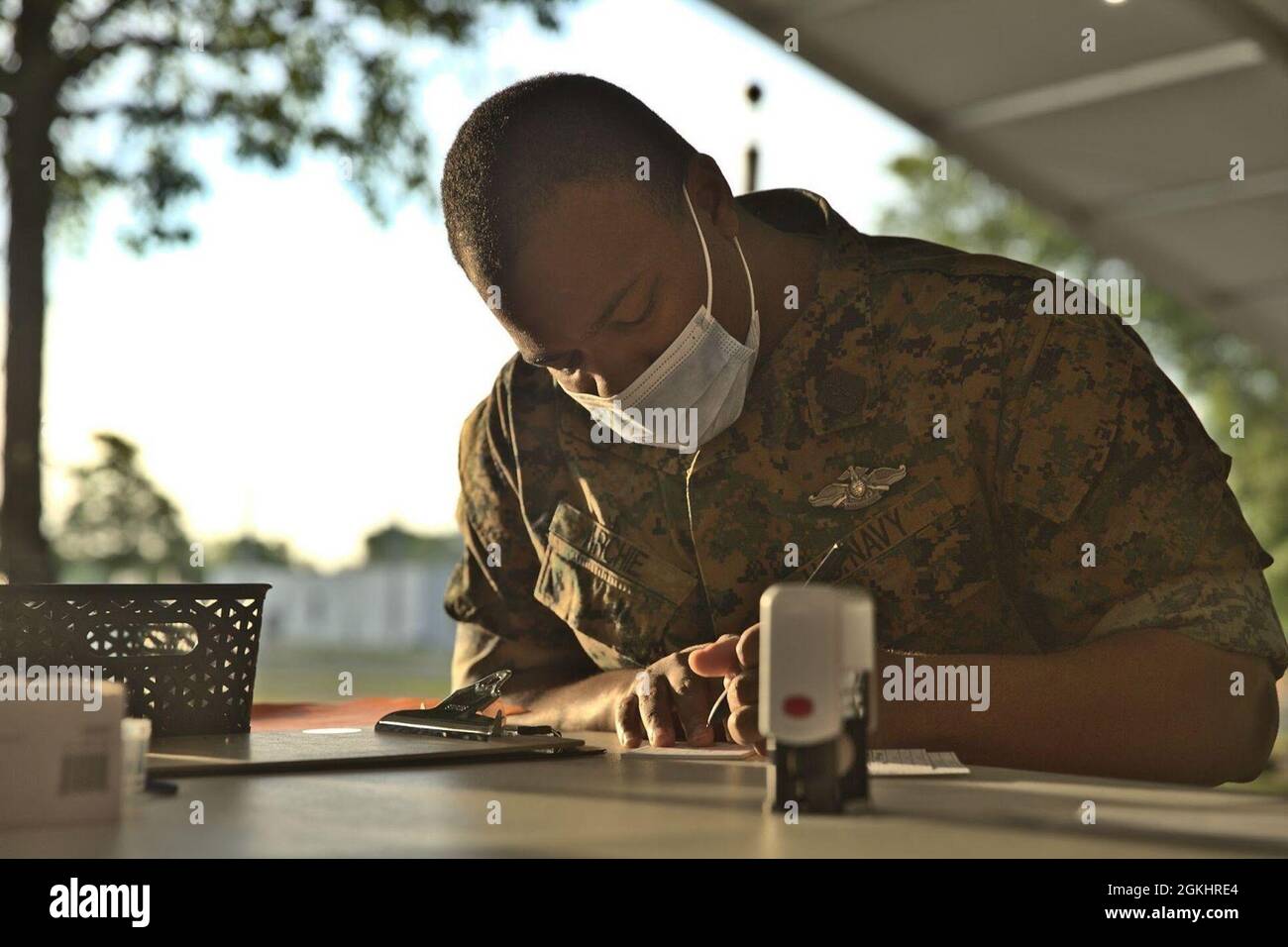 U.S. Navy Petty Officer 3rd Class Patrick Archie, assigned to the 2nd ...