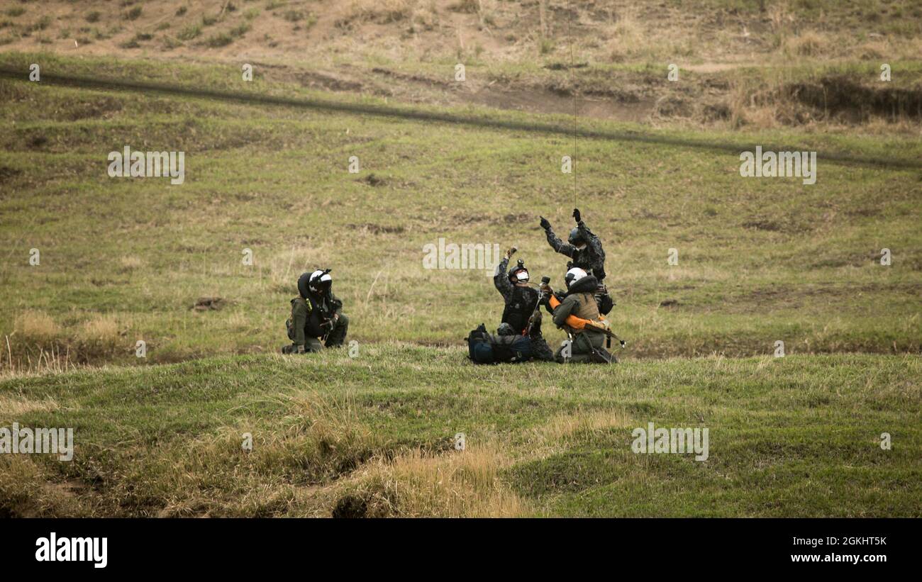 Japan Air Self-Defense Force Pararescuemen with Ashiya Air Rescue ...