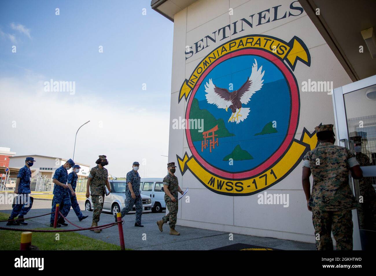 Japan Self-Defense Force (JSDF) personnel arrive at Marine Wing Support ...