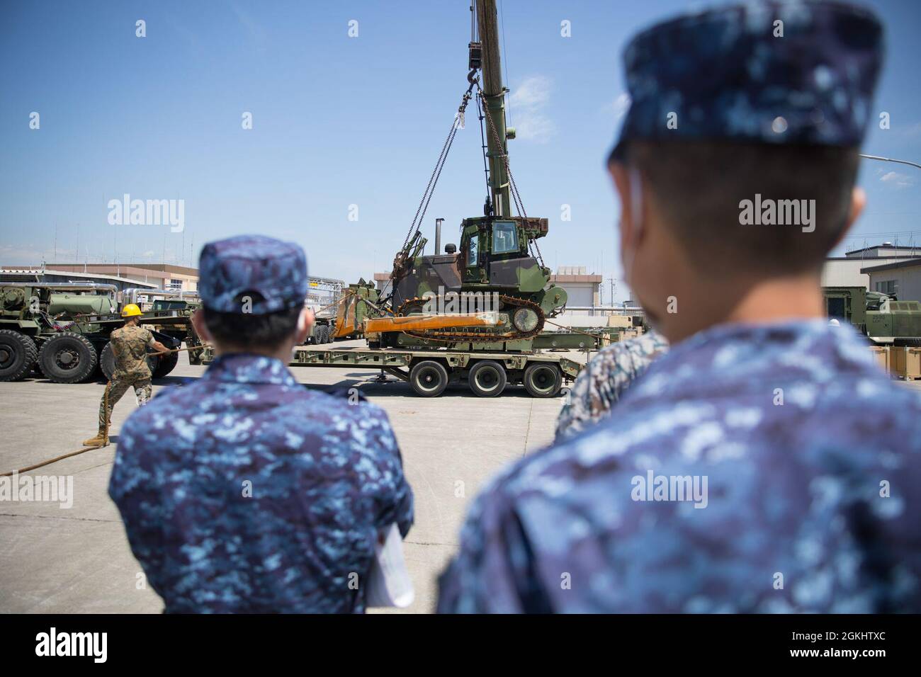 U.S. Marines with Marine Wing Support Squadron (MWSS) 171 present ...