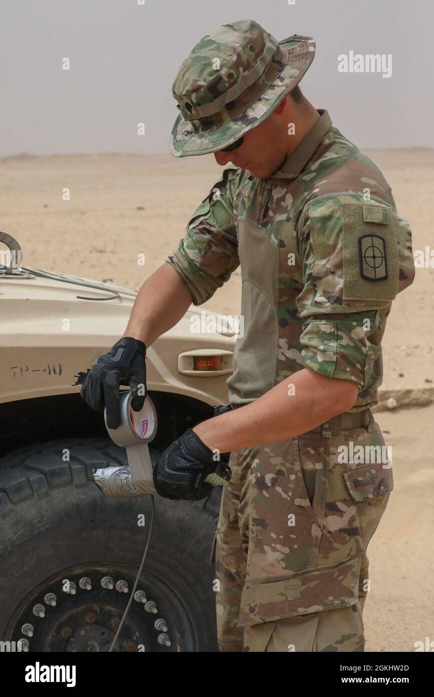 U.S. Army Spc. Jacob Cedillo, a combat engineer for the 806th Engineer ...