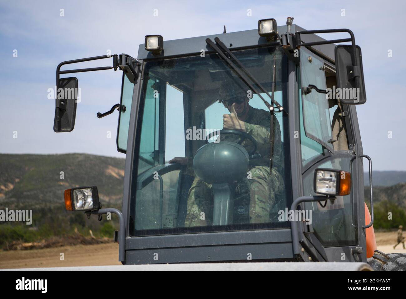 U.S. Army Pfc. Graham Webb, Horizontal Contraction Engineer, assigned ...