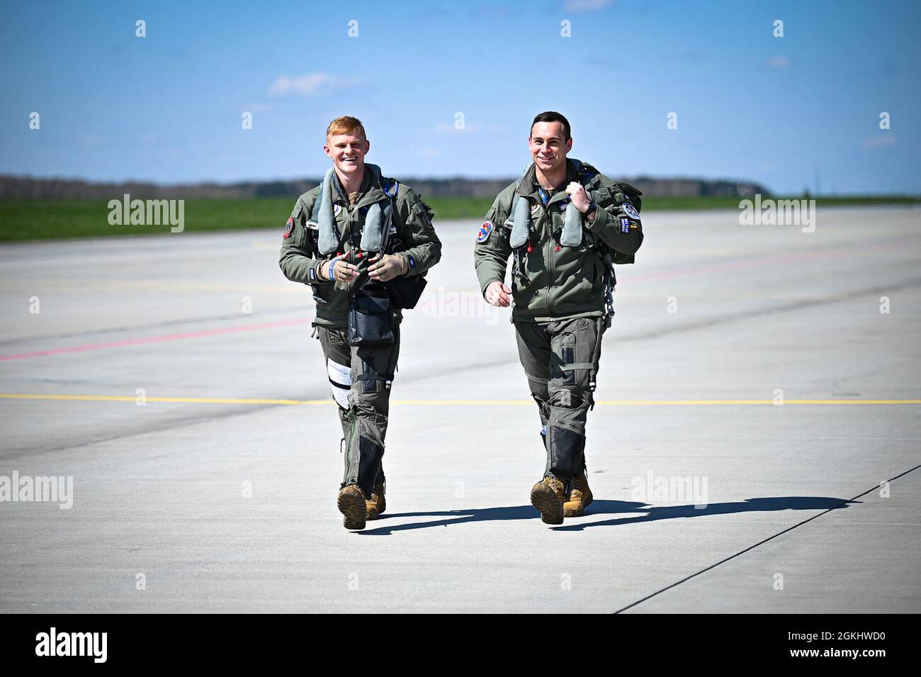 1st Lt. Nick Wendt (Left), 492nd Fighter Squadron weapon systems ...